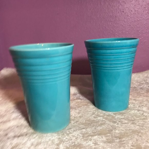 Fiestaware | Dining | Vintage Set Of Two Fiestaware Blue Tumbler Cups ...
